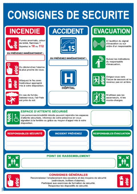 Consigne de sécurité Verticale - Format A4 - Securplan