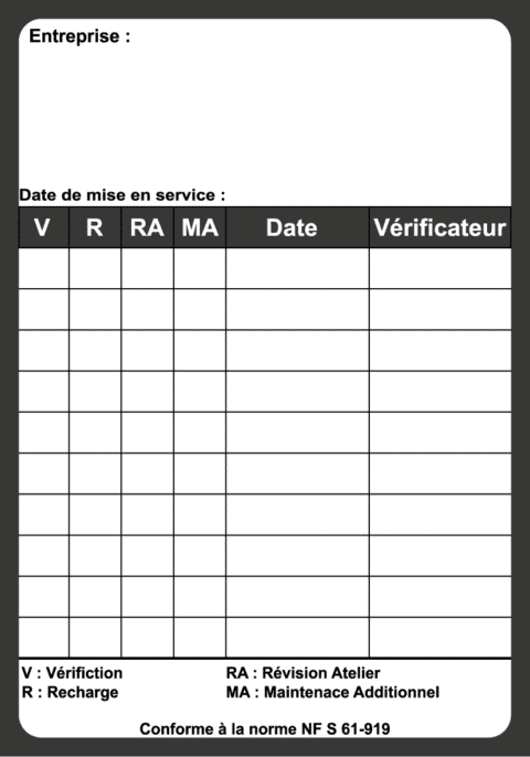 Étiquette de Maintenance Neutre - Format 70 X 100 mm - Securplan